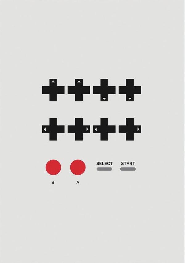 Contra Cheat Code | Gaming Art Poster | Design Different – PixelCrib